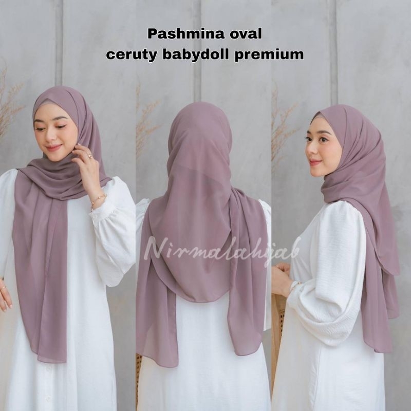 Jual NIRMALA Pashmina oval premium Ceruty babydoll pasmina terbaru | Shopee Indonesia