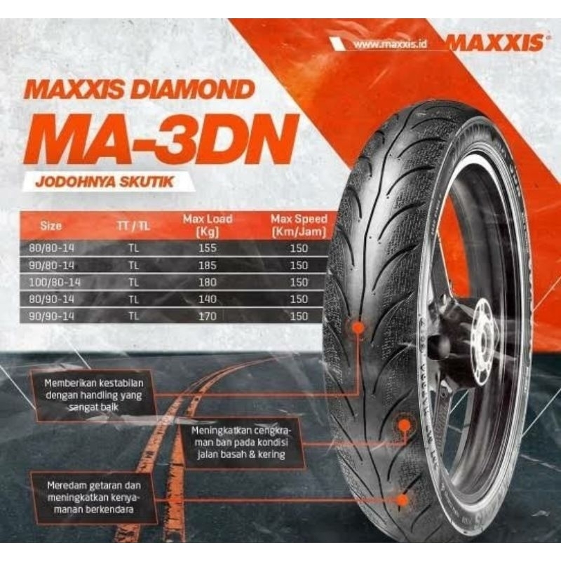 Jual Ban Donat Maxxis Diamond 90/80-14 100/80-14 | Shopee Indonesia