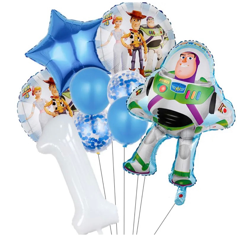 Jual Paket Balon Buzz Toy Story Angka Putih Shopee Indonesia 4597