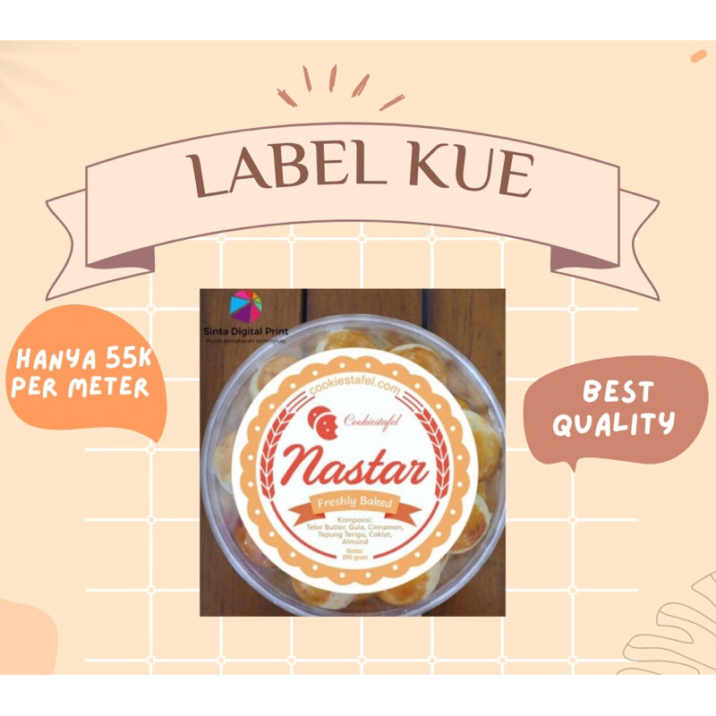 Jual Cetak Label Kemasan Kue Gratis Design Cetak Label Kue | Shopee ...