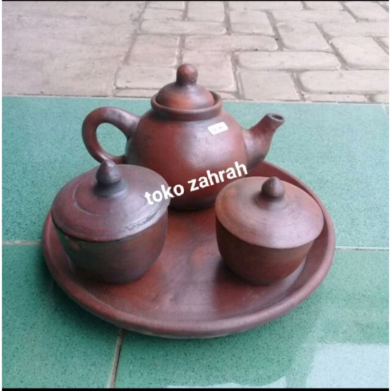 Jual Poci Teh Tanah Liat /Teko Tea Poci Tanah Liat Cangkir dalam Halus ...