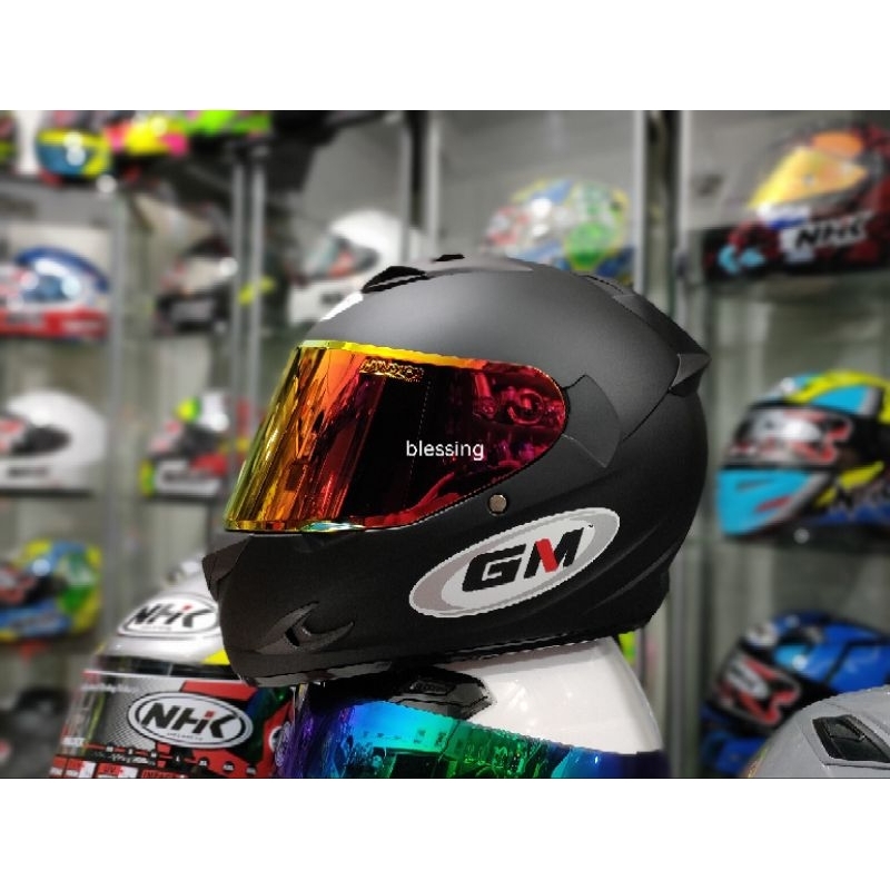 Jual GM RACE PRO SOLID BLACK BLACK DOFF DAN PAKET GANTENG HELM FULL ...
