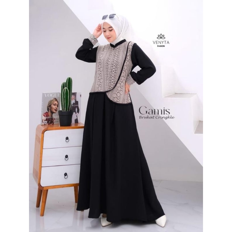 Jual GAMIA TEMONTY BRAND VENYTA//GAMIS BRUKAT MEWAH | Shopee Indonesia