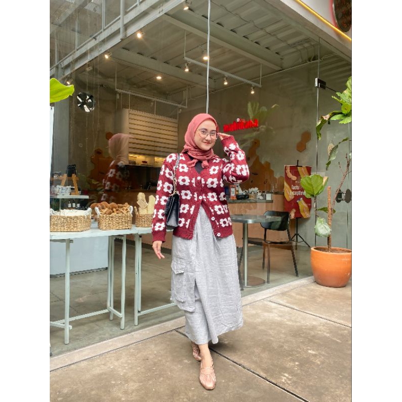 Jual Cardigan Rajut Urban Flower/Cardigan Rajut wanita premium/flower ...