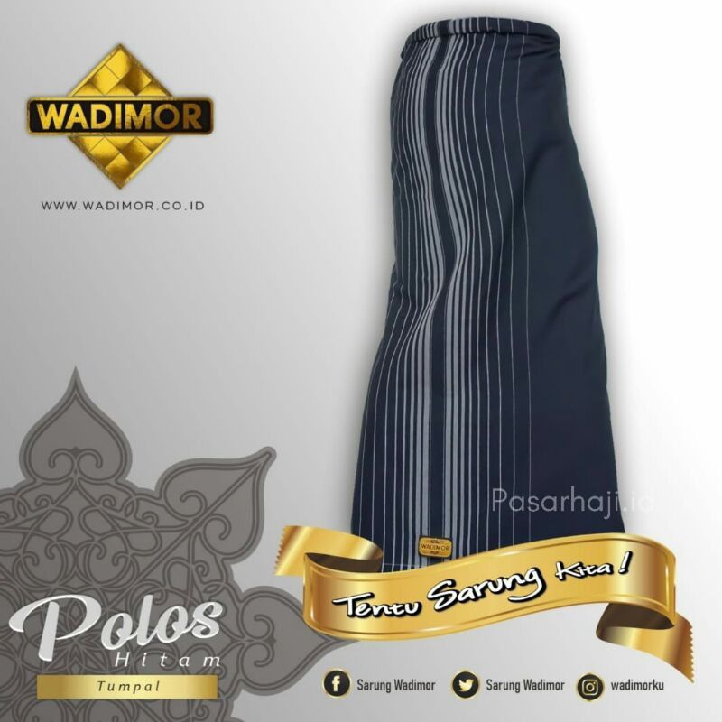 Jual SARUNG TENUN WADIMOR HITAM POLOS TUMPAL | Shopee Indonesia