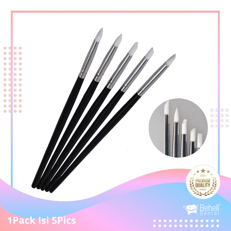 Jual 1set isi 5Pics | SILICON PEN CARVING BLACK WHITE DENTAL SILICONE ...