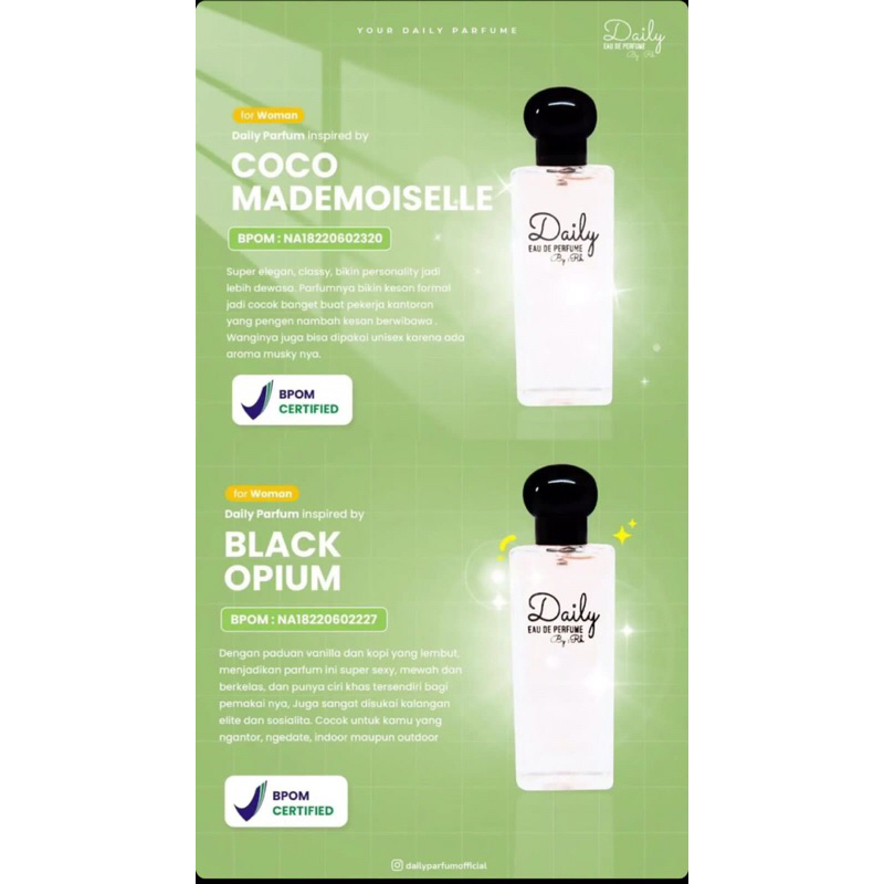 Jual parfum daily eau de parfume | Shopee Indonesia