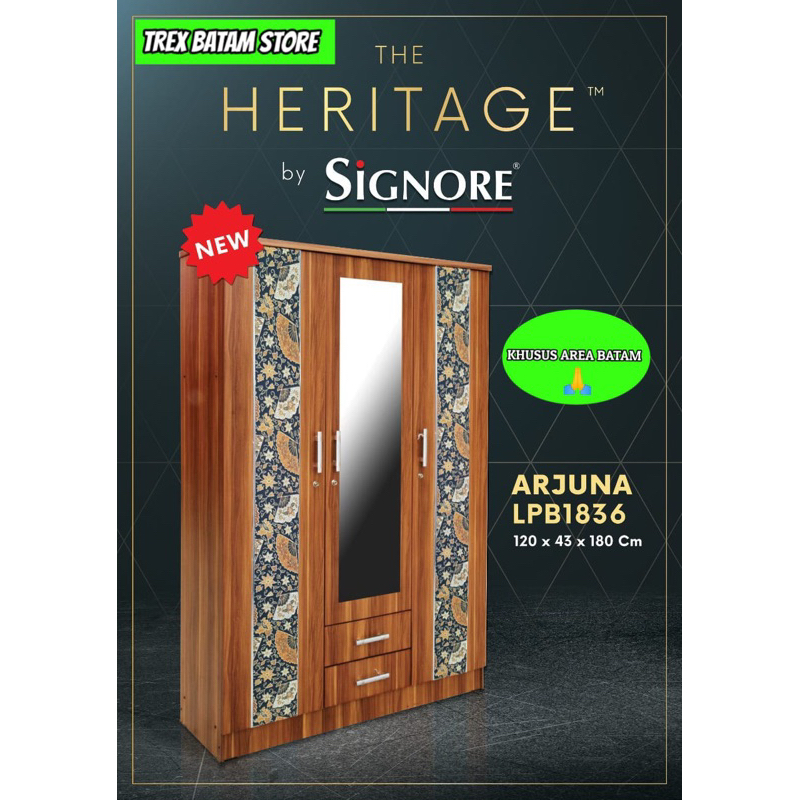 Jual LEMARI BAJU SIGNORE 3 PINTU HERITAGE [ BATAM ] | Shopee Indonesia