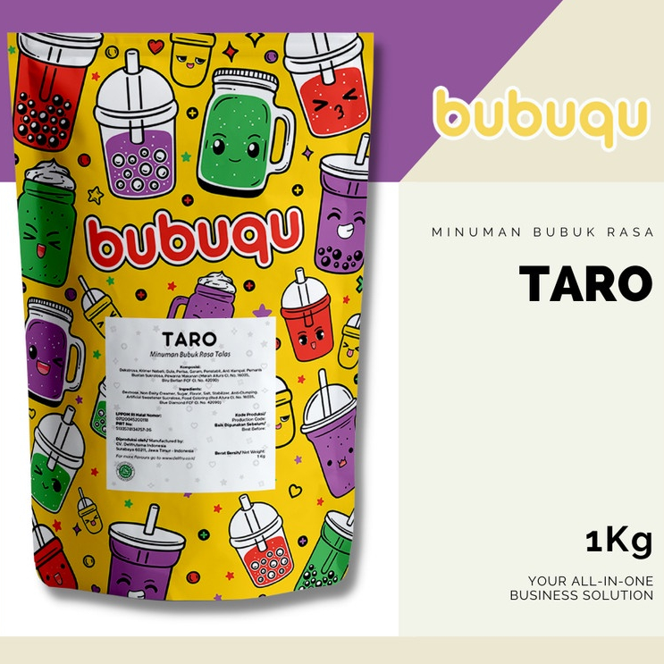 Jual Bubuqu Powder Drink Taro Latte - Bubuk Minuman Taro Susu 1 Kg ...
