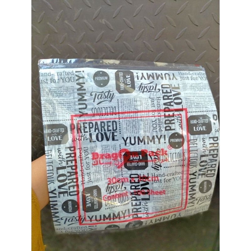 Jual Kertas Burger 28Gsm Mg Laminasi 30x30cm /kertas nasi /pembungkus ...