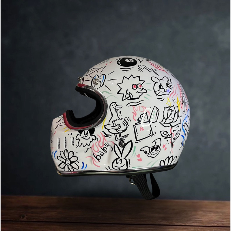 Jual Helm Bandit Custom Doodle Draw - Helm Custom Vespa,Japstyle ...