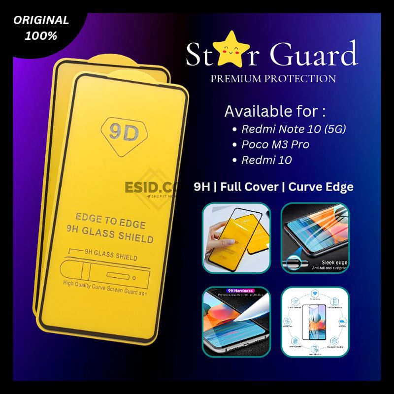 Jual Tempered Glass 9D Poco M3 Pro | Redmi 10 | Redmi Note 10 5G Full ...