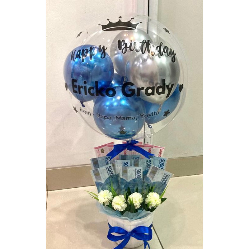 Jual [CUSTOM TULISAN] Balloon Money Bouquet Money Buket Balon Uang ...