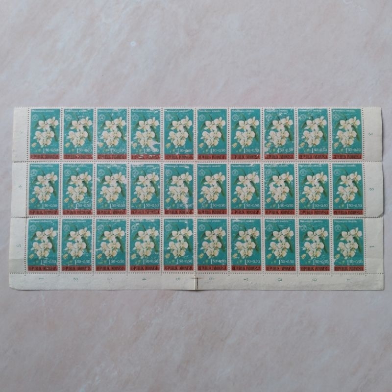 Jual Perangko Prangko Kuno Seri Anggrek Rp 1,5+0,50 1962 - Blok 30 Pcs ...