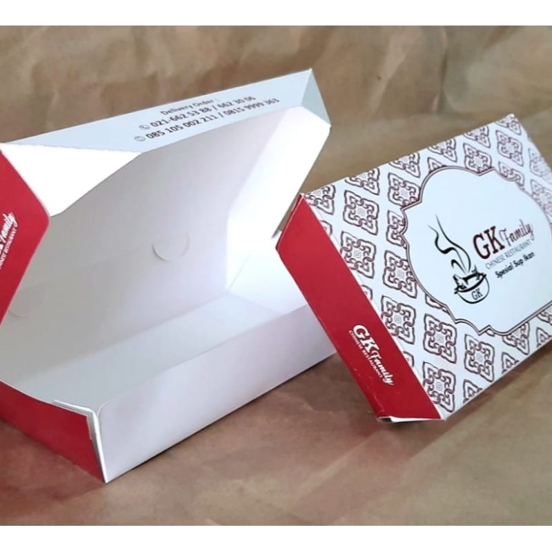 Jual Custom Paper Lunch Box Cetak Logo Sendiri Custom Size M | Shopee ...