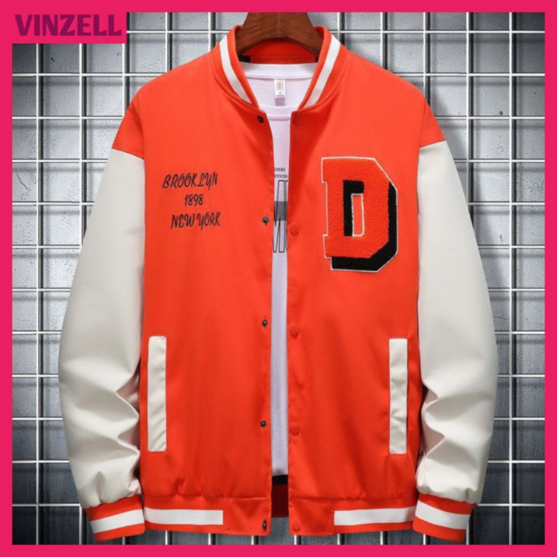 Jual JAKET VARSITY BIGSIZE JUMBO (S-6XL)INISIAL LOGO D JAKET BASEBALL ...