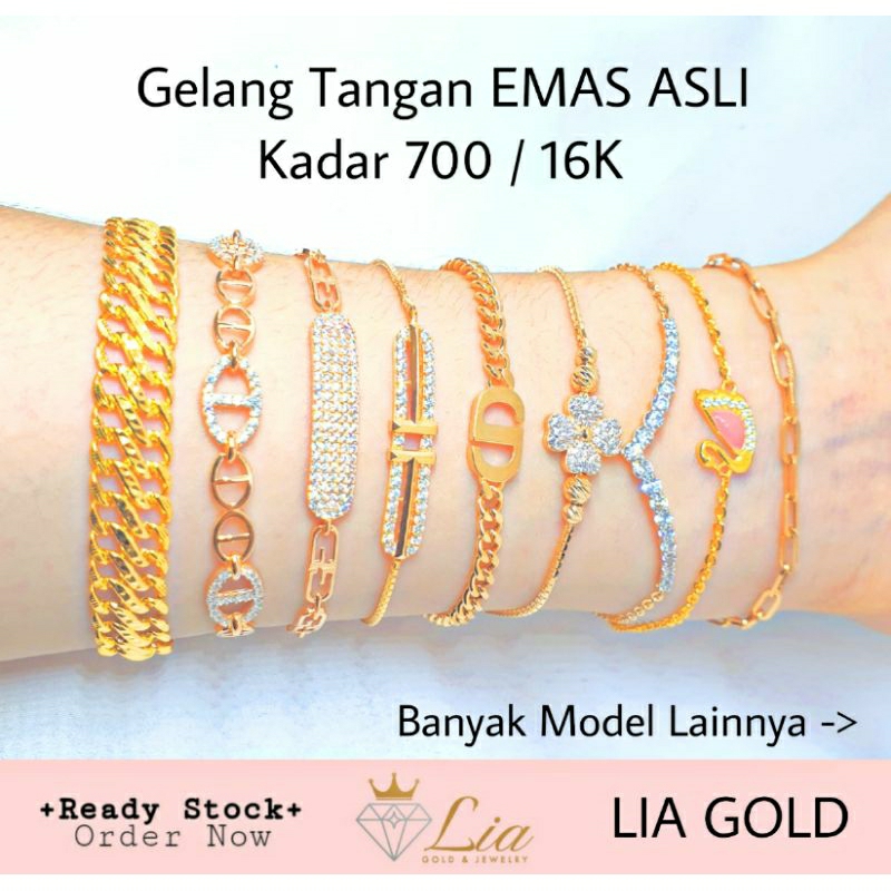 Jual Gelang Tangan EMAS ASLI Kadar 700 / 16K ( TOKO MAS LIA GOLD BEKASI ...