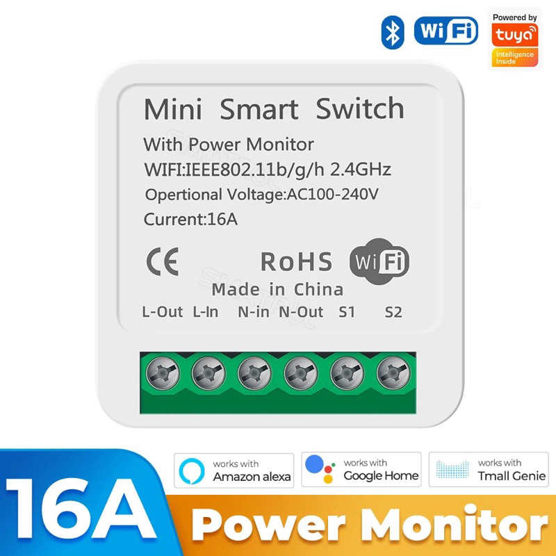 Jual Smatrul 16A Mini Smart Wifi with power monitor DIY Switch Supports 2 Way Control, Smart ...