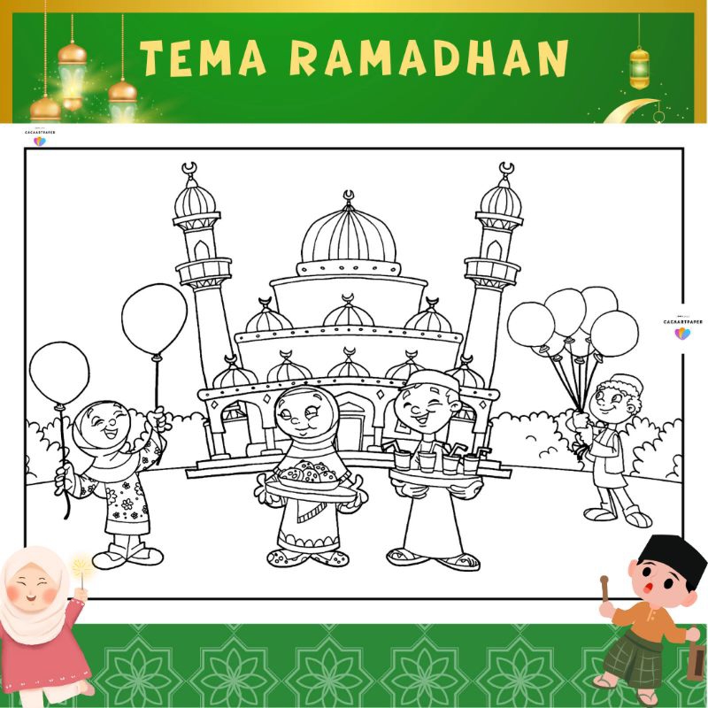 Jual KERTAS GAMBAR / KERTAS MEWARNAI / RAMADAN / KERTAS MEWARNAI ANAK ...