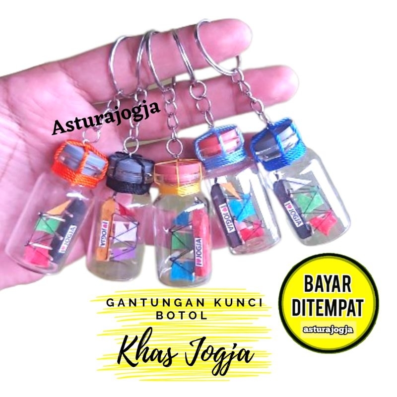 Jual Souvenir Gantungan Kunci Botol Kaca Khas Jogja || Oleh Oleh Malioboro Yogyakarta | Shopee ...