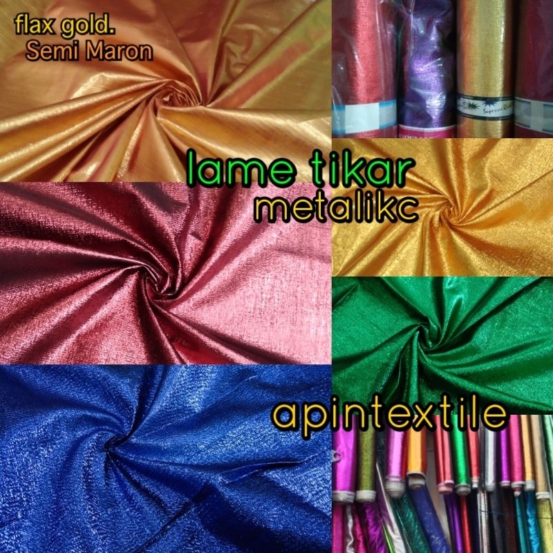 Jual kain lame tikar metalikc- bahan lame kilap tiker polos kain ...