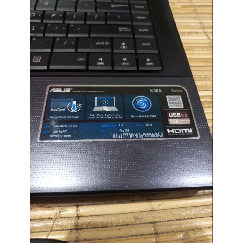 Jual Laptop ASUS X45A Celeron 1,8GHz RAM 4GB HDD 500GB Layar 14inci ...