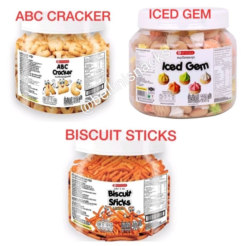 Jual VFOODS ABC Cracker Abjad Biskuit Alfabet VFOODS Iced Gem Gembros ...