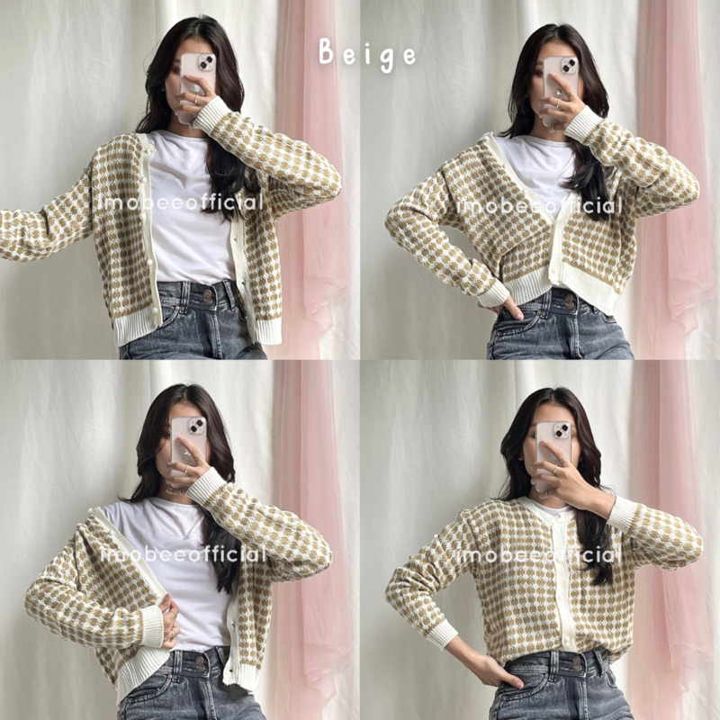 Jual EONNI KOREAN CARDI TWEED // CARDIGAN KOREAN KANCING MUTIARA ...