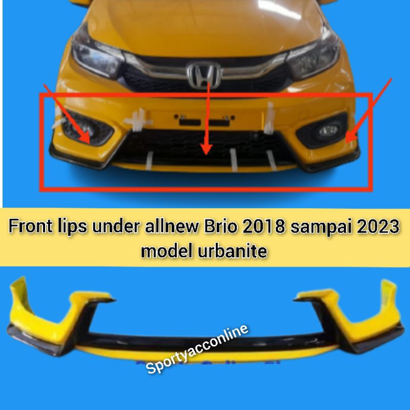 Jual front lips bumper under body kit depan allnew brio 2018 sampai 2023model urbanite ori ...