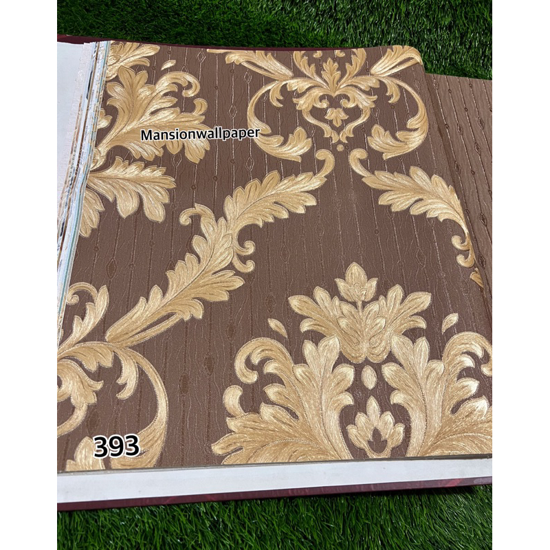 Jual Wallpaper Klasik Putih Silver Biru Hijau Coklat Gold Murah Emboss ...