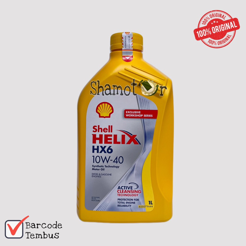 Jual Oli Shell Helix HX6 10w-40 1 Liter. Original QR Barcode Scan ...