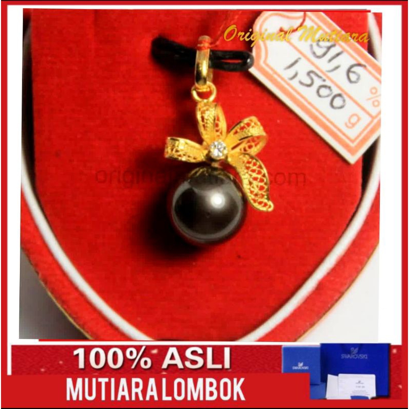 Jual perhiasan liontin emas 22 karat mutiara lombok asli air laut model ...