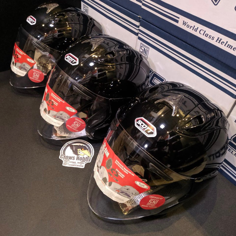 Jual HELM SCOTT VZ RAM Solid Black Gloss bukan TSR | Shopee Indonesia