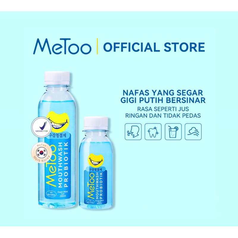 Jual MeToo Mouthwash Probiotik Fresh Mint Plus | Shopee Indonesia