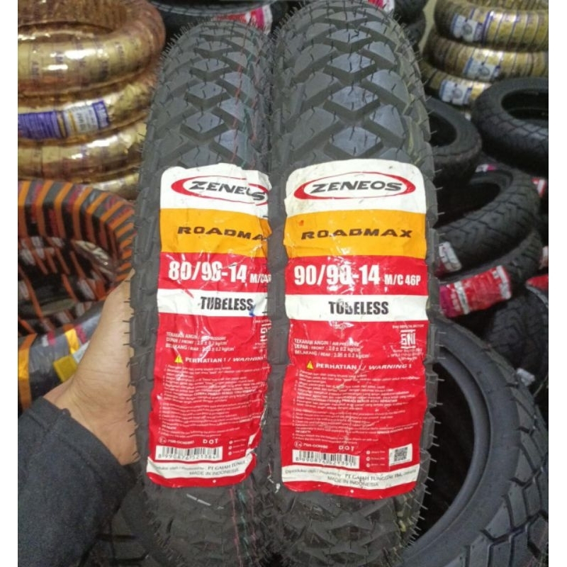 Jual ban tubles zeneos roadmax matic ring 14 17 series ( 70/90 - 80/90 - 90/90 ) free pentil all ...
