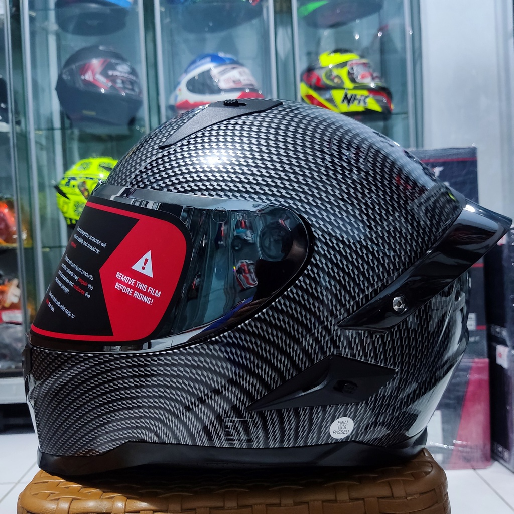 Jual HELM SNAIL FFS1 CARBON FULL FACE VISOR IRIDIUM SILVER | Shopee ...
