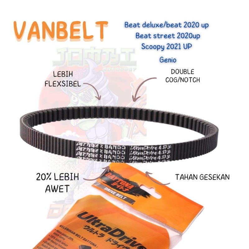 Jual VANBELT DAYTONA V-BELT BEAT DELUXE SCOOPY2021UP GENIO BEAT STREET LED 2020 DOUBLE GERIGI ...
