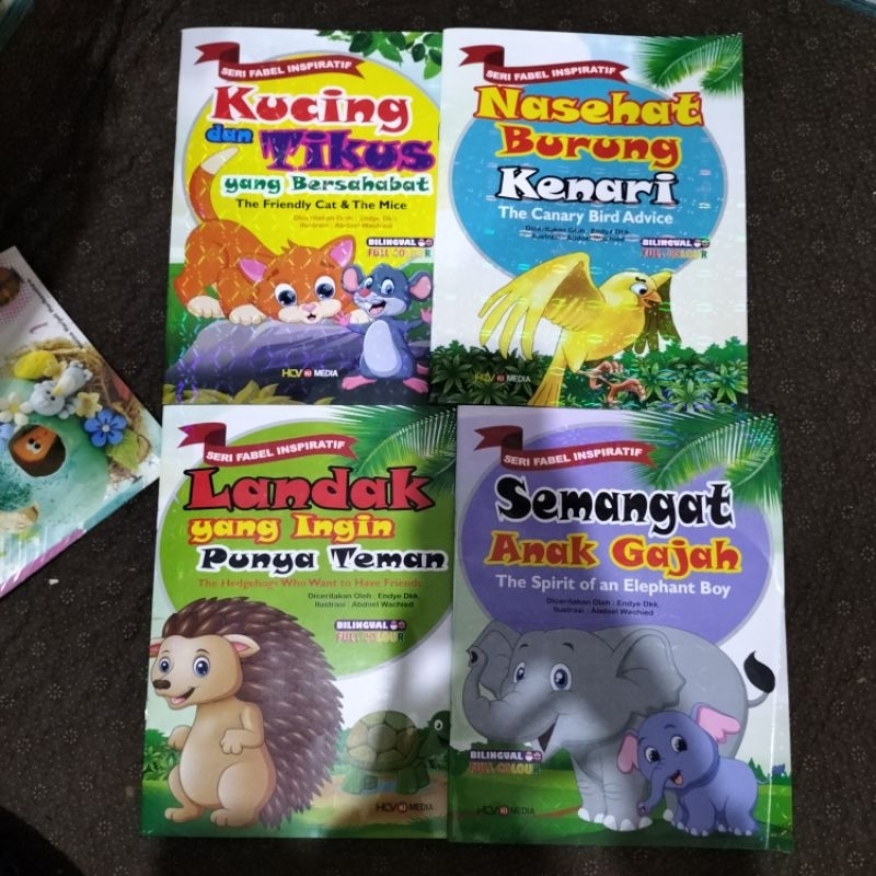 Jual BUKU FABEL CERITA ANAK DAN DONGENG BINATANG BILINGUAL UKURAN BESAR ...