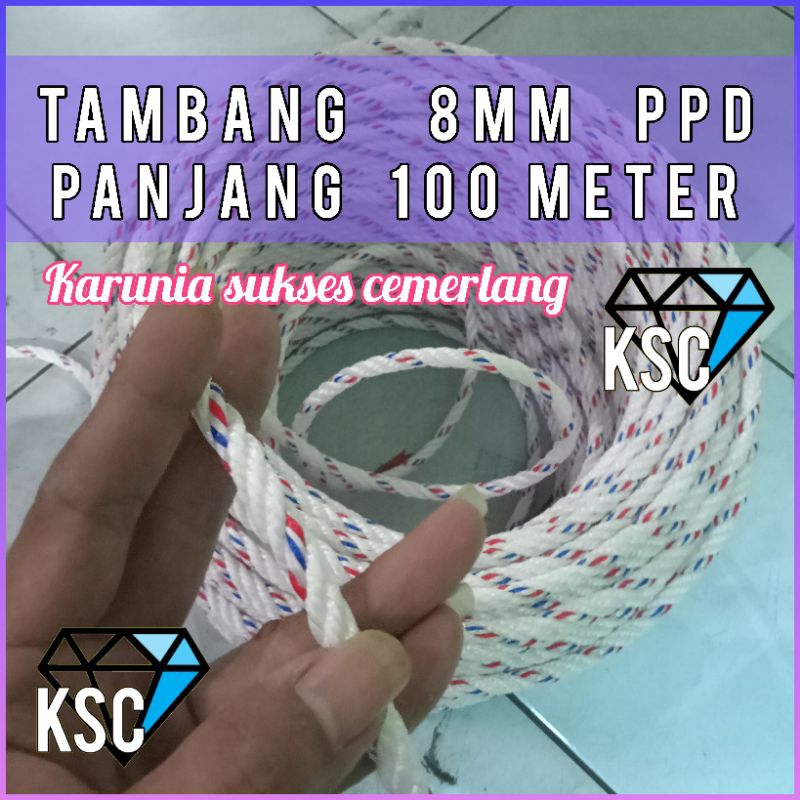 Jual TALI TAMBANG 8MM (100 METER) TAMBANG PPD 8MM / TALI 8MM / TALI ...