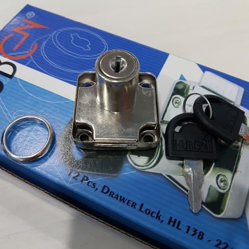 Jual GROSIR Kunci Laci Meja Pintu Lemari HUBEN Kerangka Padat HL-138-22 | Shopee Indonesia