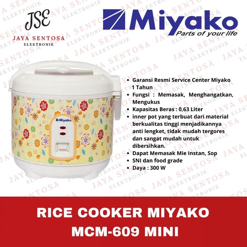 Jual MIYAKO MCM 609 RICE COOCKER / MAGIC COM MINI 0,6 LITER | Shopee ...