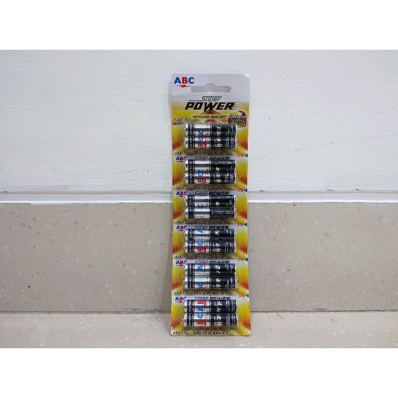 Jual BATERAI BATTERY ABC SUPER POWER AAA /A3 1,5 Volt ( @ 1 renceng) | Shopee Indonesia