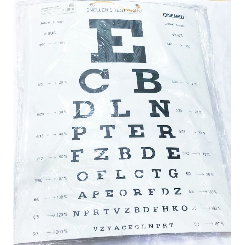 Jual Snellen Chart / Bagan Test Ketajaman Mata / Test Rabun Jauh ONEMED ...
