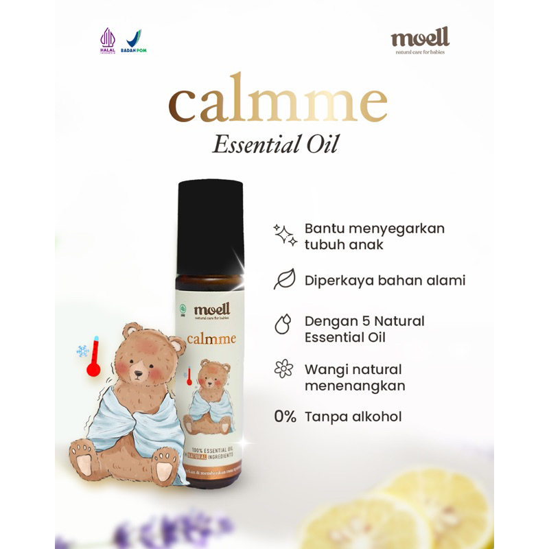 Jual Moell Essential Oil Calmme Moell Natural pereda demam pada anak ...