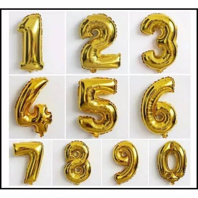 Jual BALON FOIL ANGKA GOLD 40CM | Shopee Indonesia