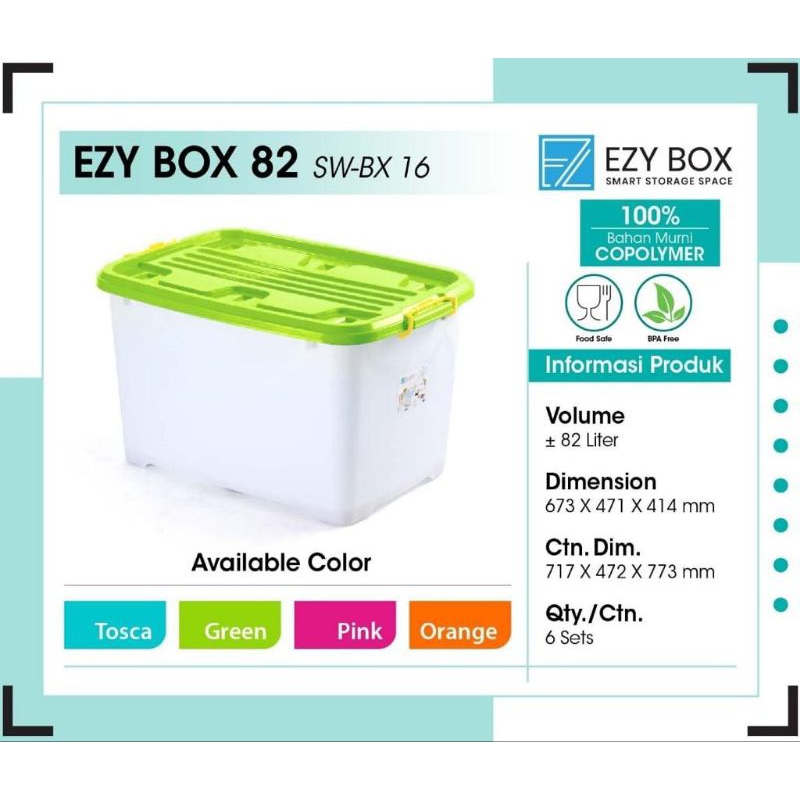 Jual Container Box Ezy Tempat Penyimpanan Kontainer 150 Ltr, 130 Ltr ...