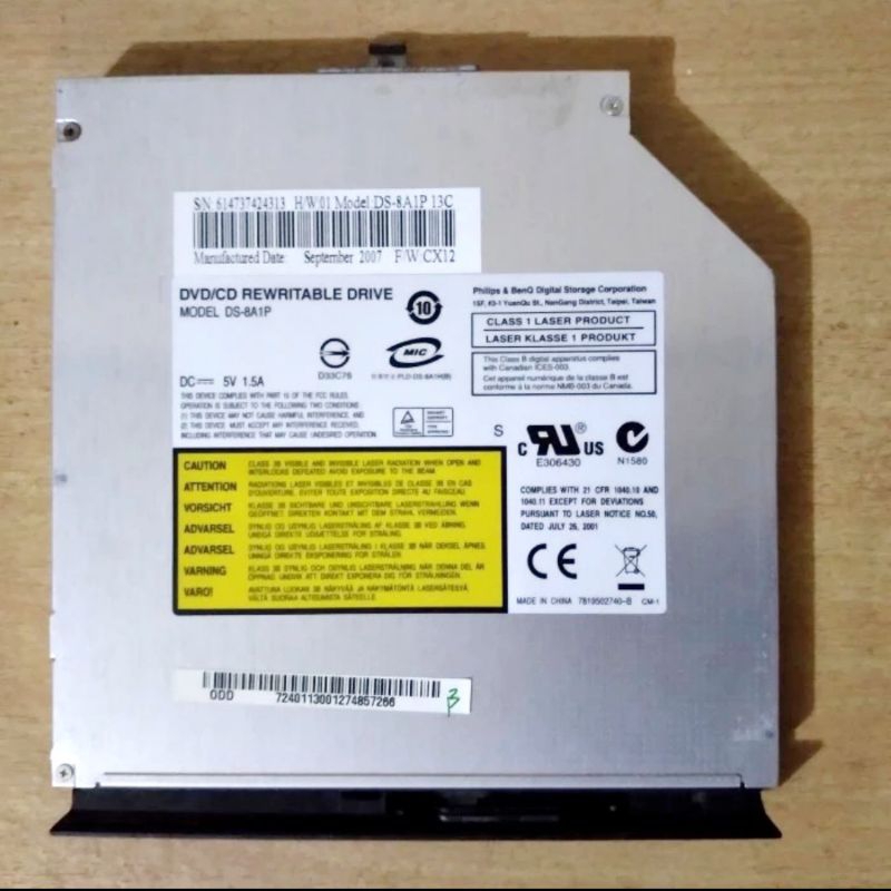 Jual DVD CD RW ROM Laptop Notebook Philips BenQ DS-8A1P Original ...