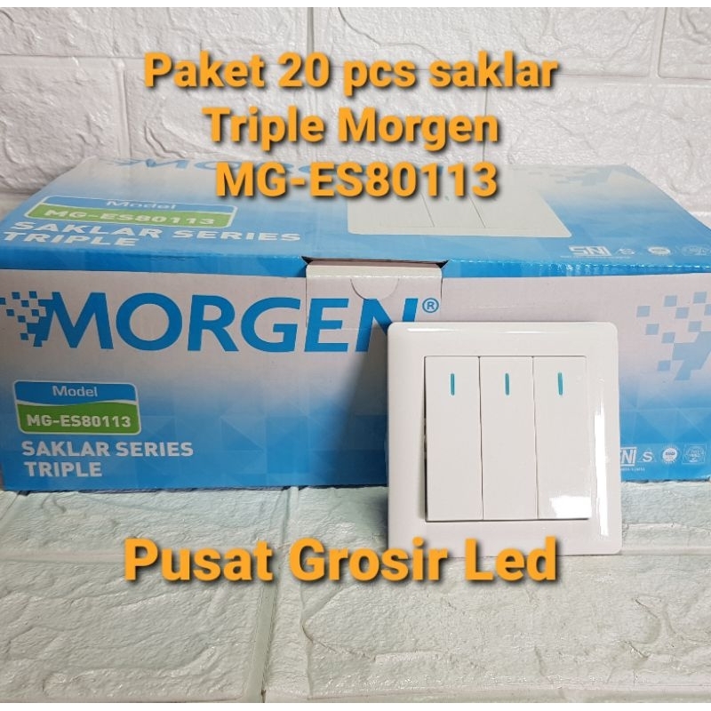Jual Paket Hemat 20 pcs (1 Box) Saklar Triple IB Morgen MG-ES 80113 ...