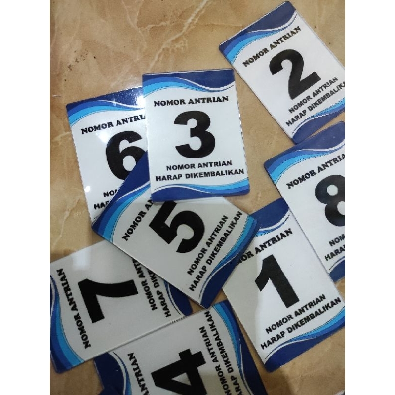 Jual Akrilik Nomor Antrian / Nomor Meja / Acrylic Kartu Antri Dokter ...