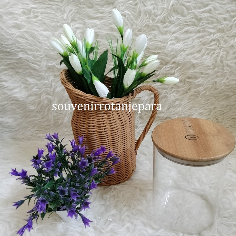 Jual Vas Teko Rotan Diameter 14cm/vas bunga/vas rotan | Shopee Indonesia